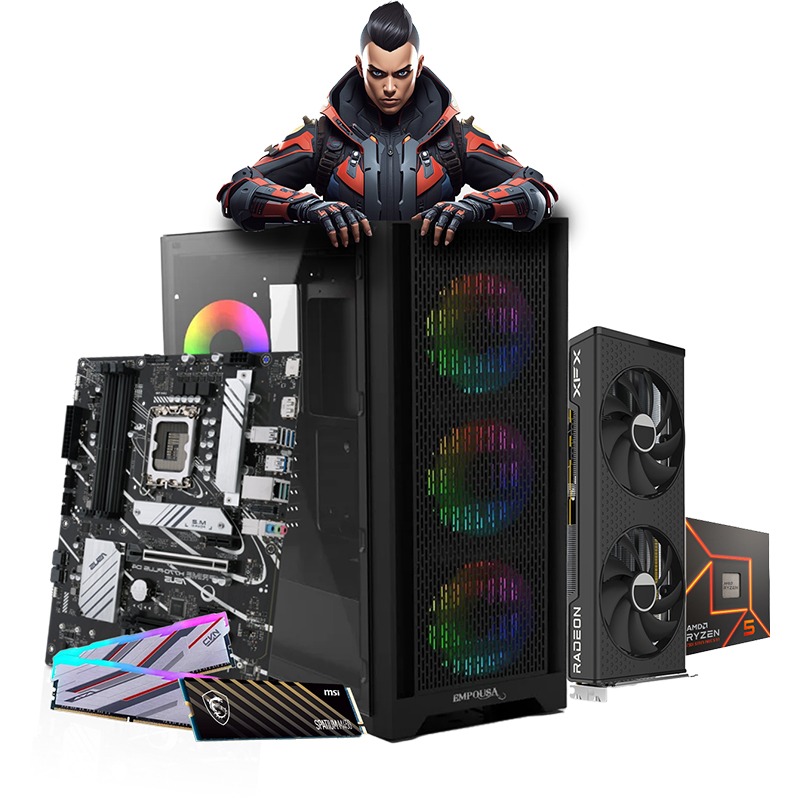 PC Gamer Slayer X4 | Ryzen 5 7500F | RX 7600 XT 16GB |16GB RAM | 500GB NVME